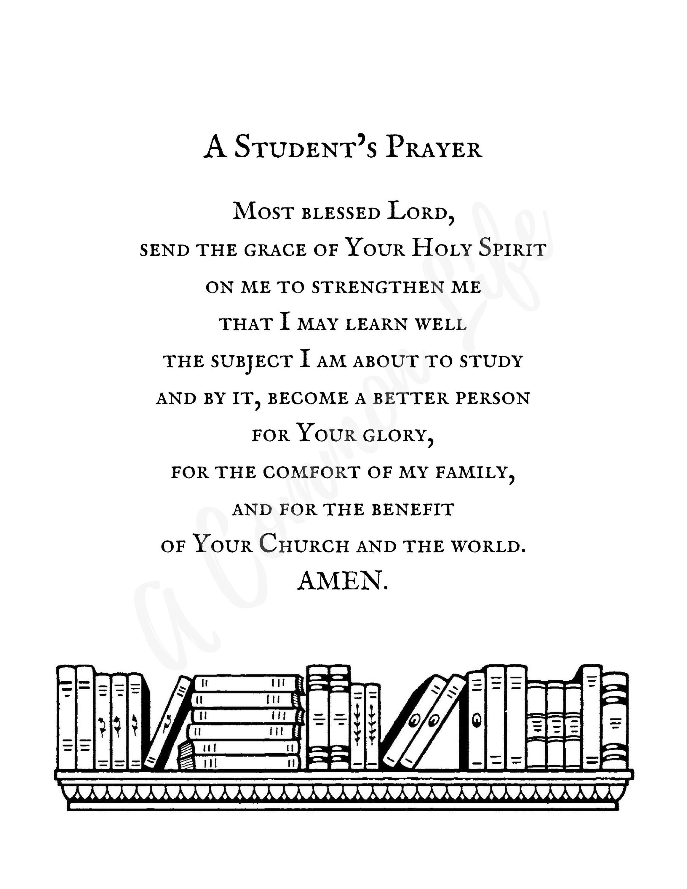 Prayer for Students || Printable Prayer, Prayers, Student's Prayer - Etsy