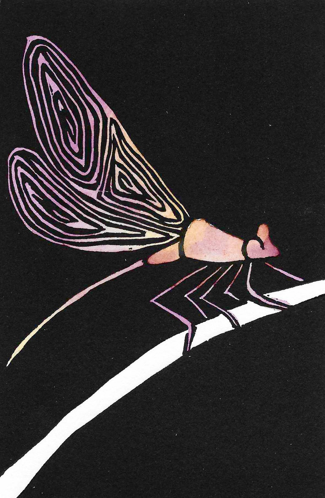 Dragonfly Linocut Print - Etsy