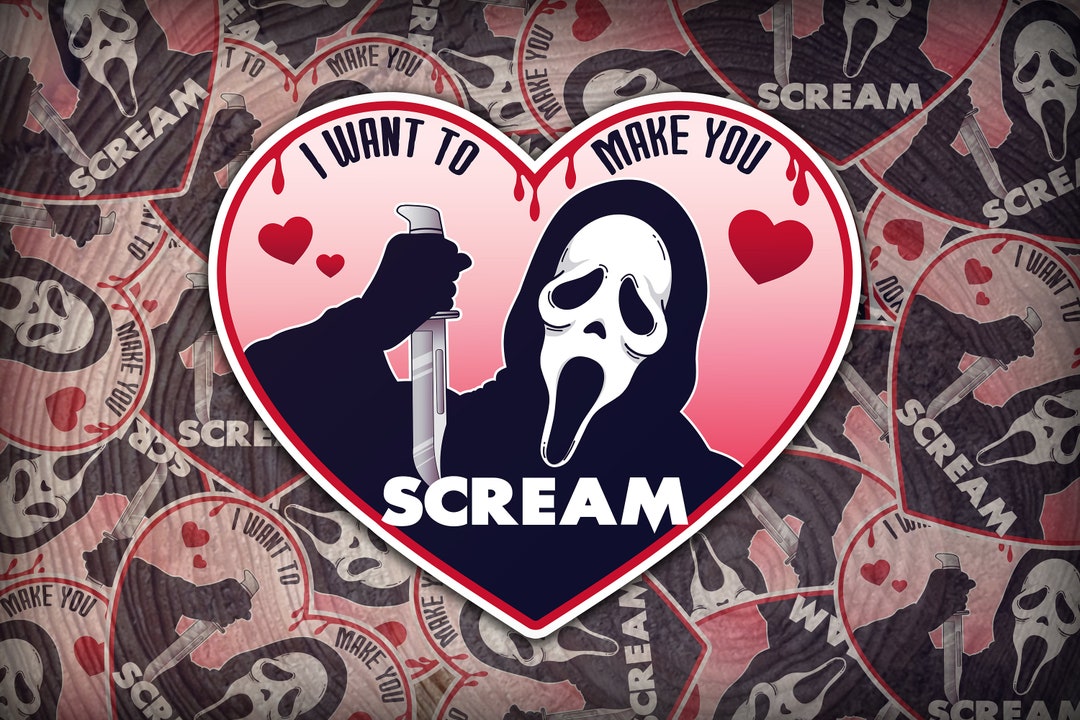 Ghost Face Scream Valentines Magnet/stickers original Design - Etsy