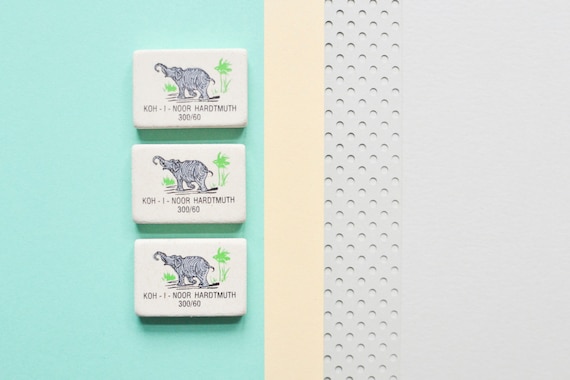 Elephant eraser Koh-i-noor erasers 300/60 mini eraser | Etsy