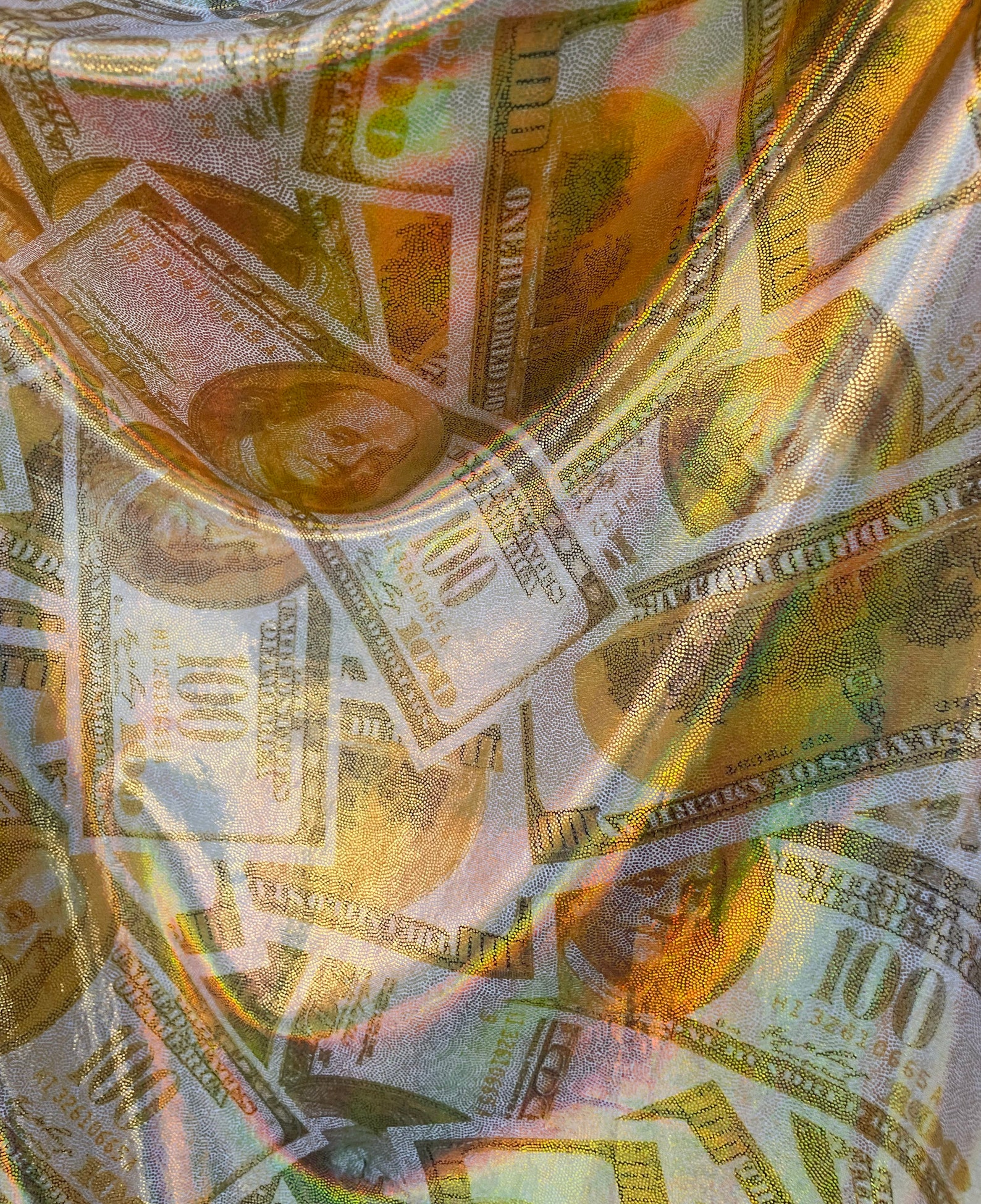 Metallic Money Print. Benjamin 100 USD Print on Spandex Fabric - Etsy