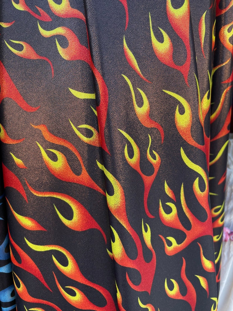 Flames Print Fabric Foggy Foil Mystic Fabric Sold by Yard 60” Width (3 ...