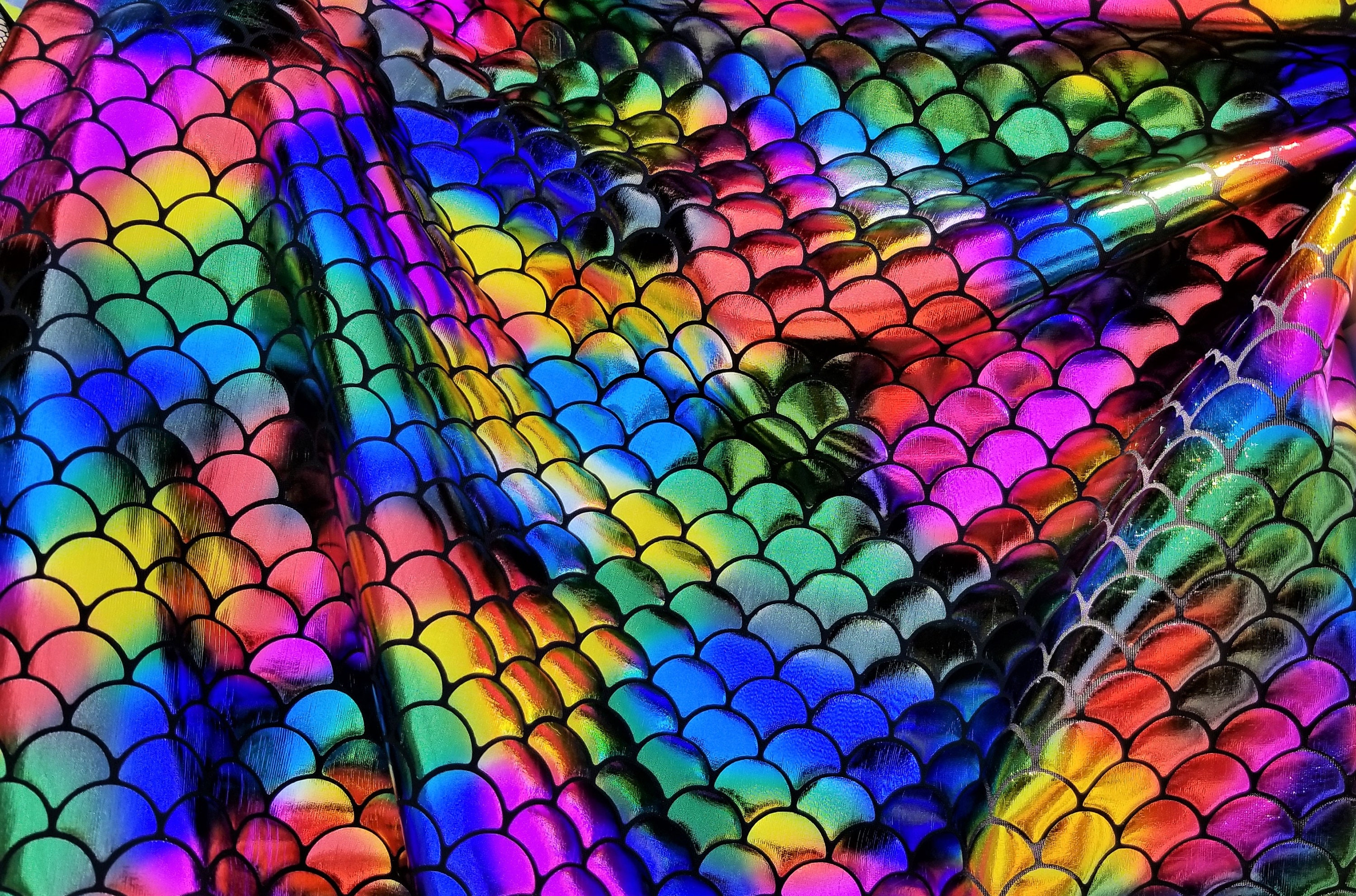 NEW Rainbow Mermaid Scales 3/4 Inch 60' Inch | Etsy