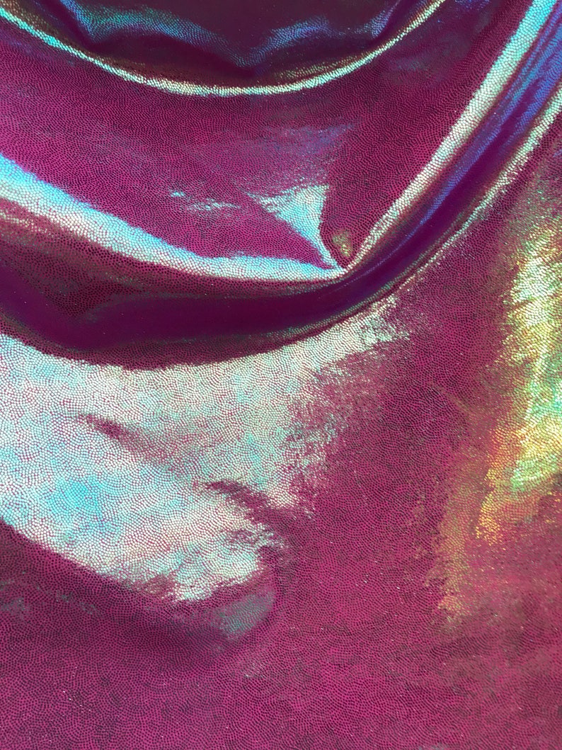 Pink Green Iridescent Tie Dye Foggy Foil Metallic Spandex - Etsy