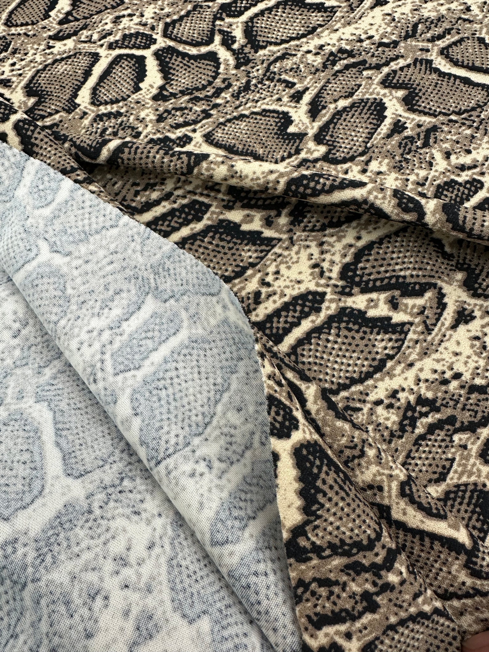 Snake Print Fabric Brown/beige Snake Print on Poly Spandex Fabric 4 Way ...