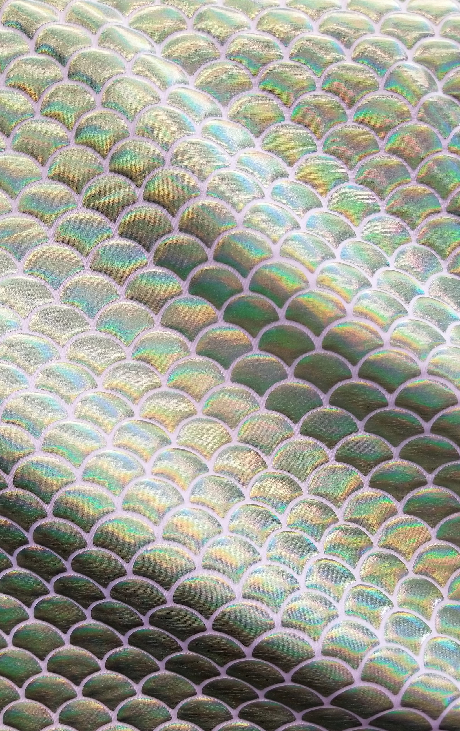 Light Green Fish Scales Stretch Iridescent Mermaid Spandex by | Etsy