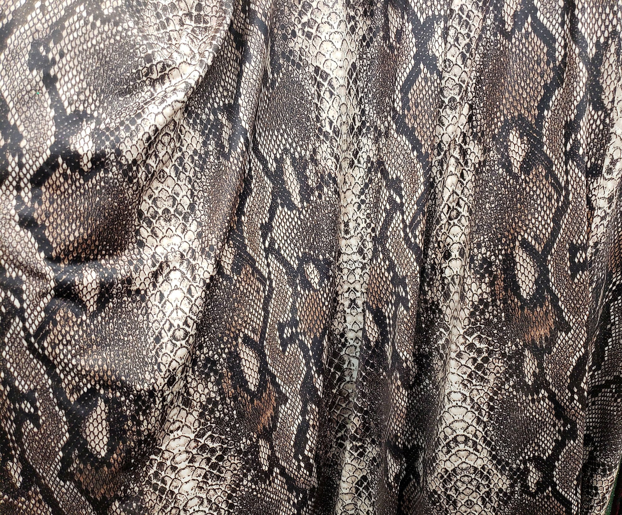 Brown Snake Skin Print 4 Way Stretch Nylon Spandex Fabric | Etsy