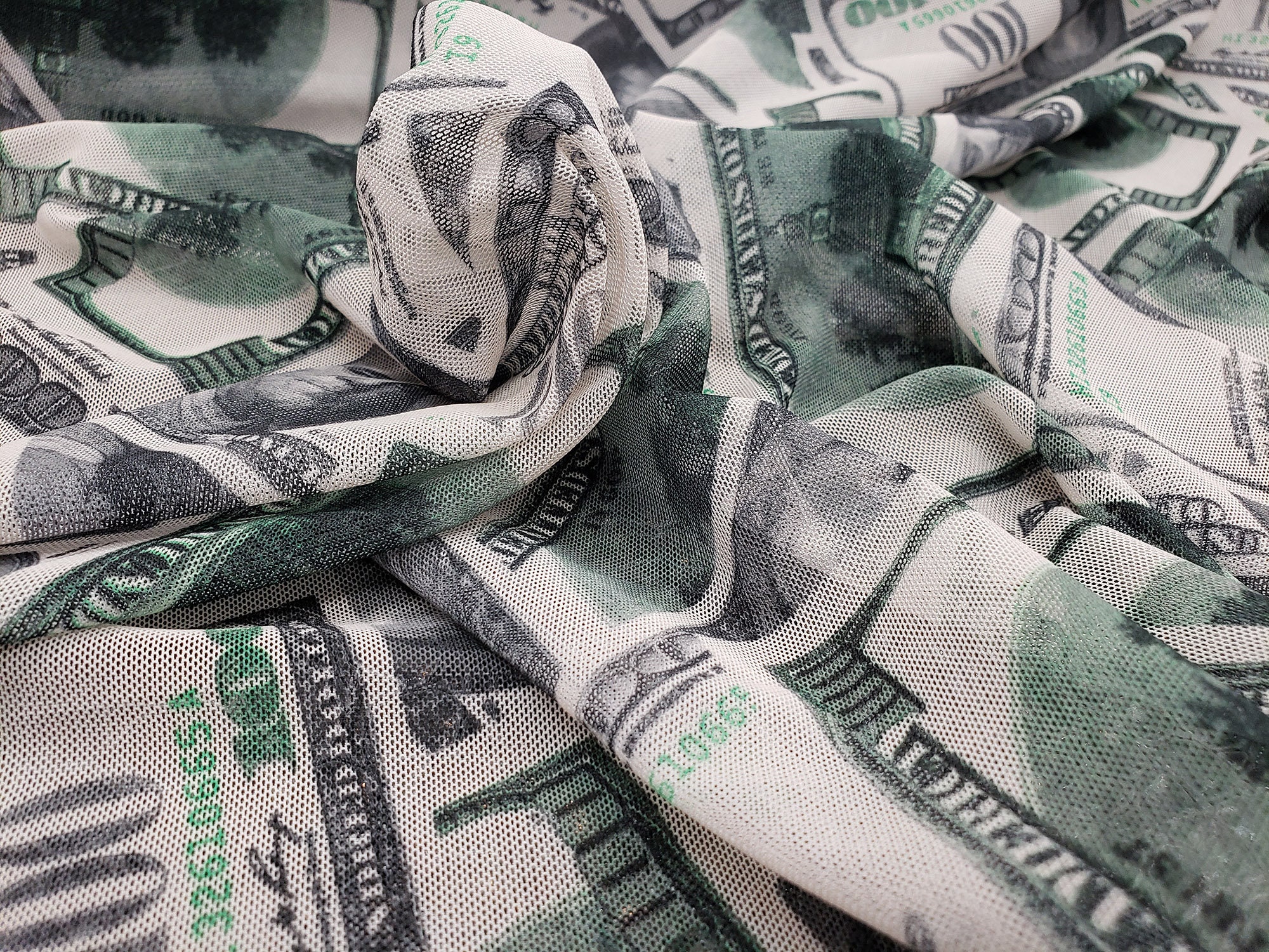 Dollar Bills Money Print 4 Way Stretch Nylon Mesh / by the Yard - Etsy
