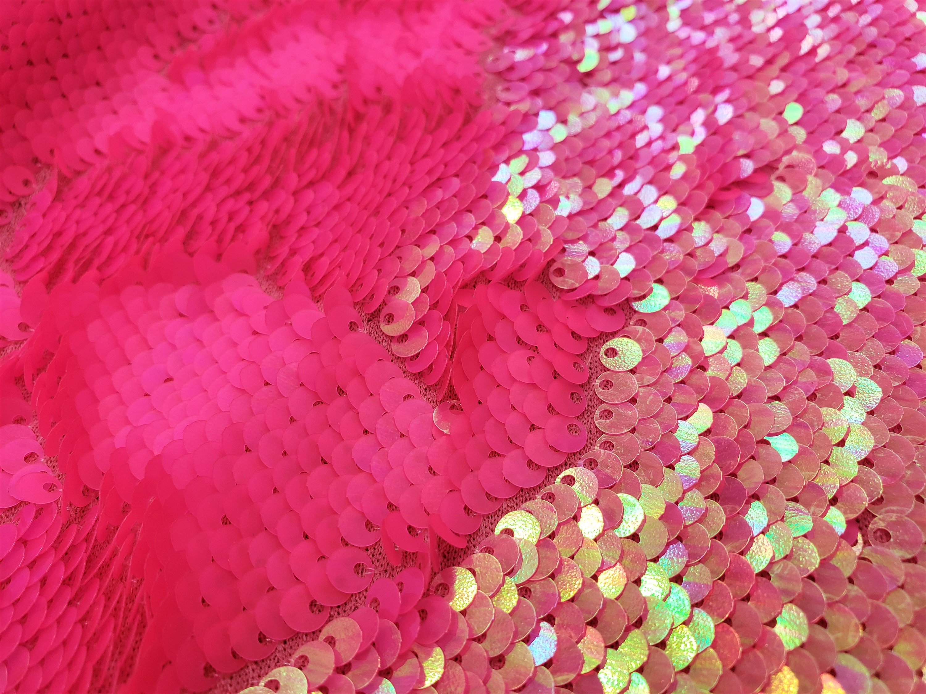Neon Pink Shiny/matte 5mm Flip up Sequin on Mesh 54 | Etsy