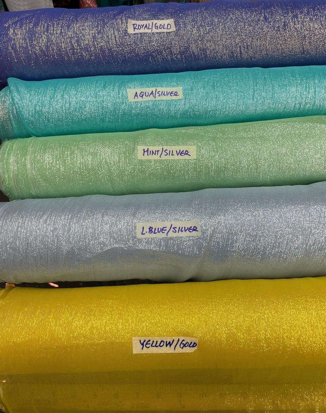 Metallic Silk Fabric See Trough Shiffon Silk Fabric 45” Wide Fabric ...