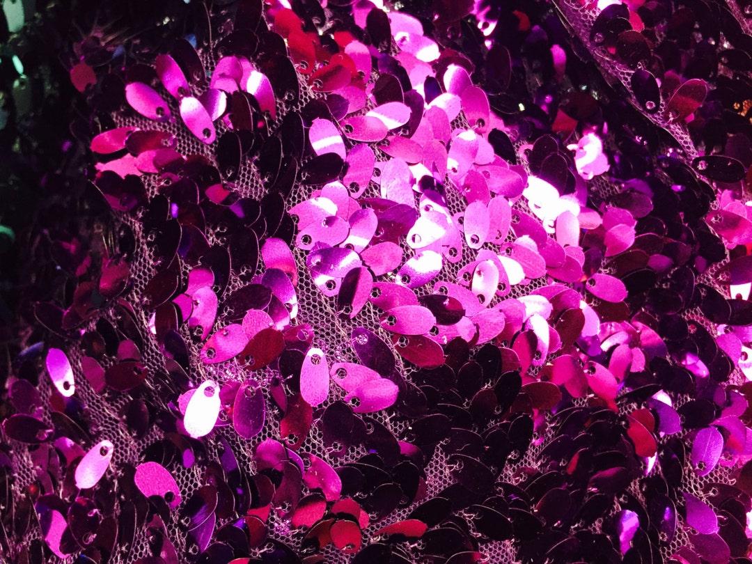 Platinum Purple Teardrop Sequin on Mesh, Sold by the Yard, 52"/54" Inch ...