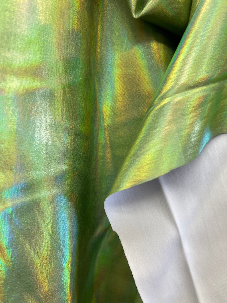 Green Iridescent Metallic Foil 4 Way Stretch Fabric Sold by Yard 60 ...