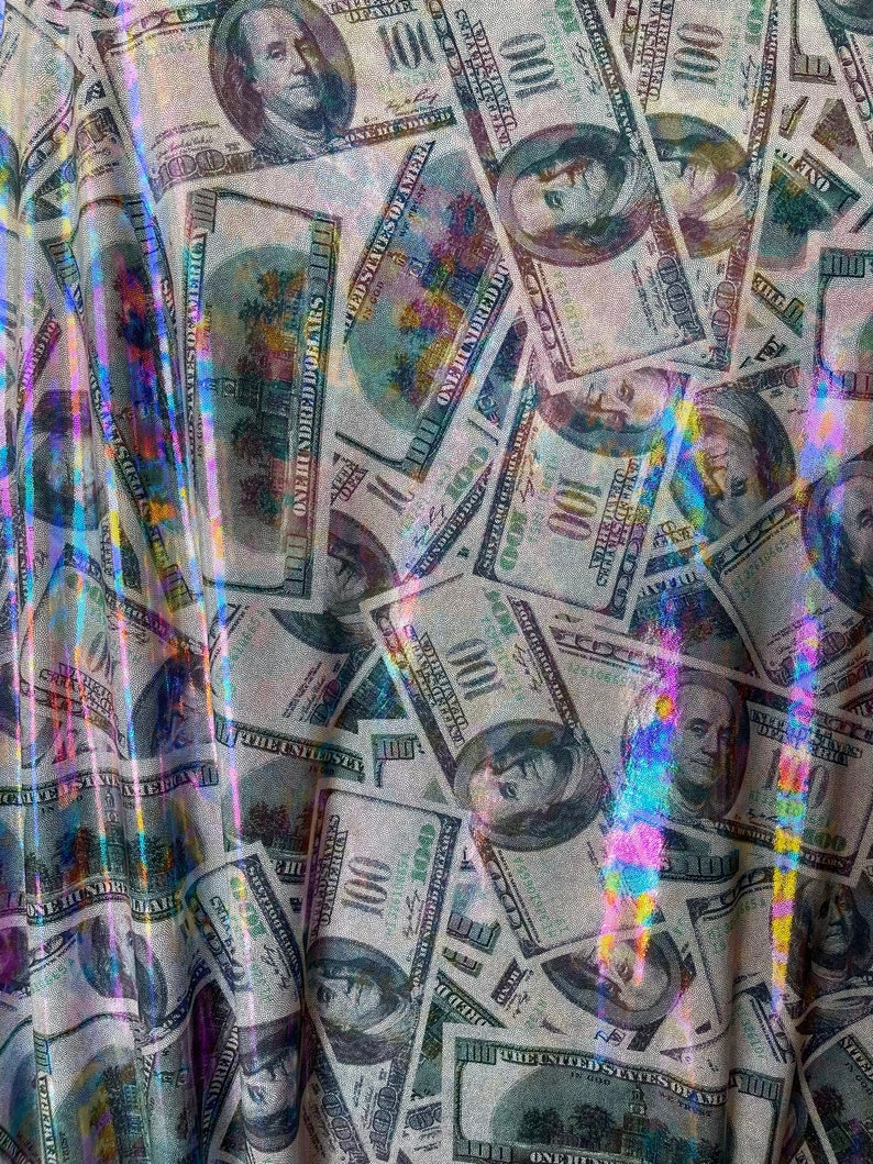 Metallic Money Print. Benjamin 100 USD Print on Spandex Fabric - Etsy