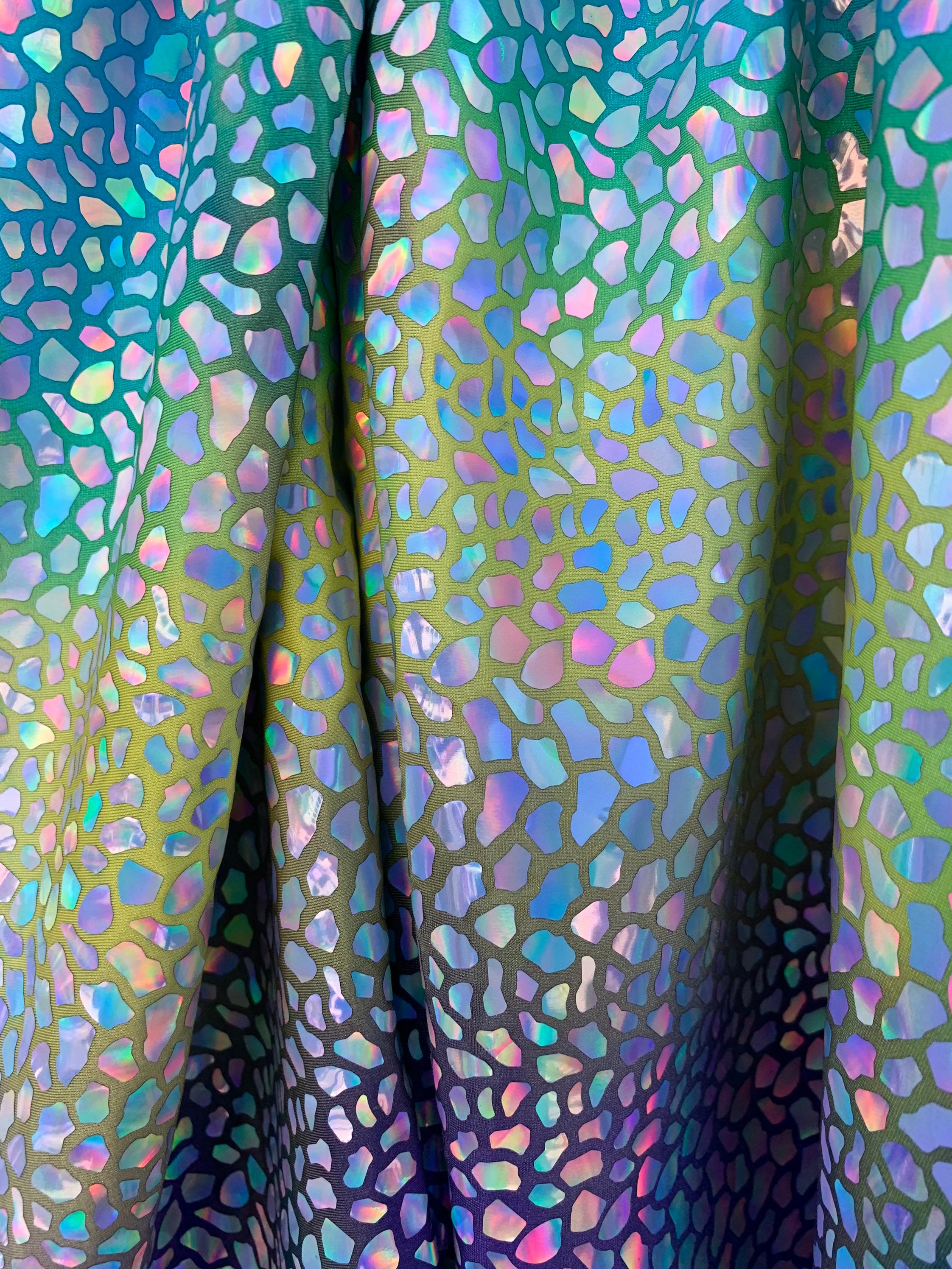 Iridescent Dragon Scales Foil on Tie Dye Fabric Sold by the - Etsy