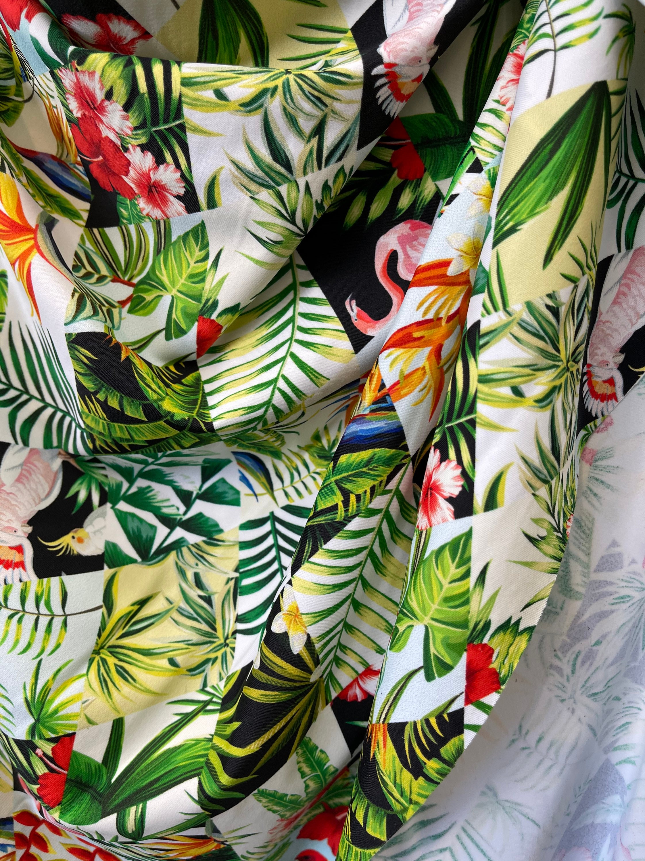 Diamond Jungle Palm Leaf Print Fabric 4 Way Stretch Nylon - Etsy