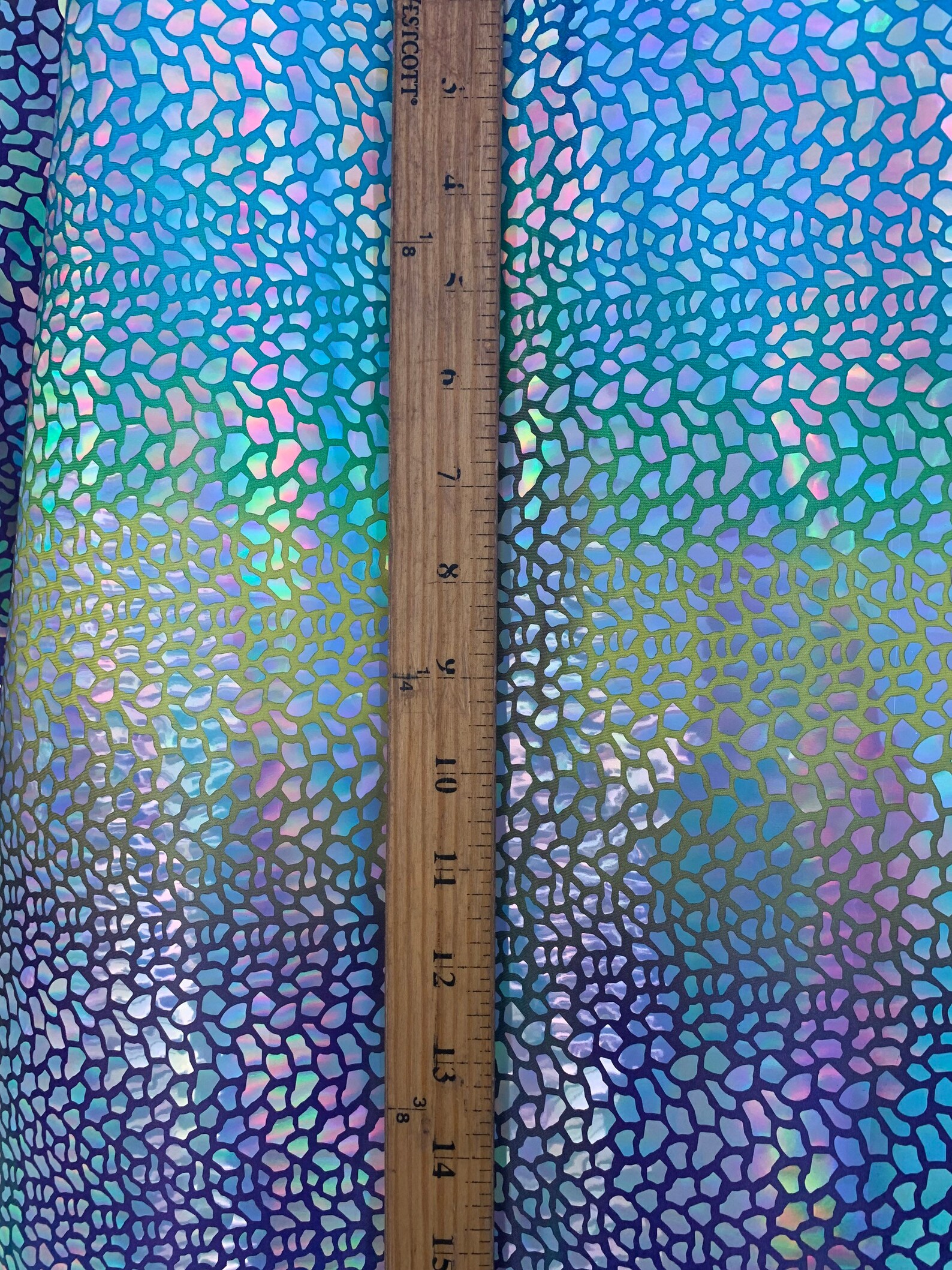 Iridescent Dragon Scales Foil on Tie Dye Fabric Sold by the Yard ...