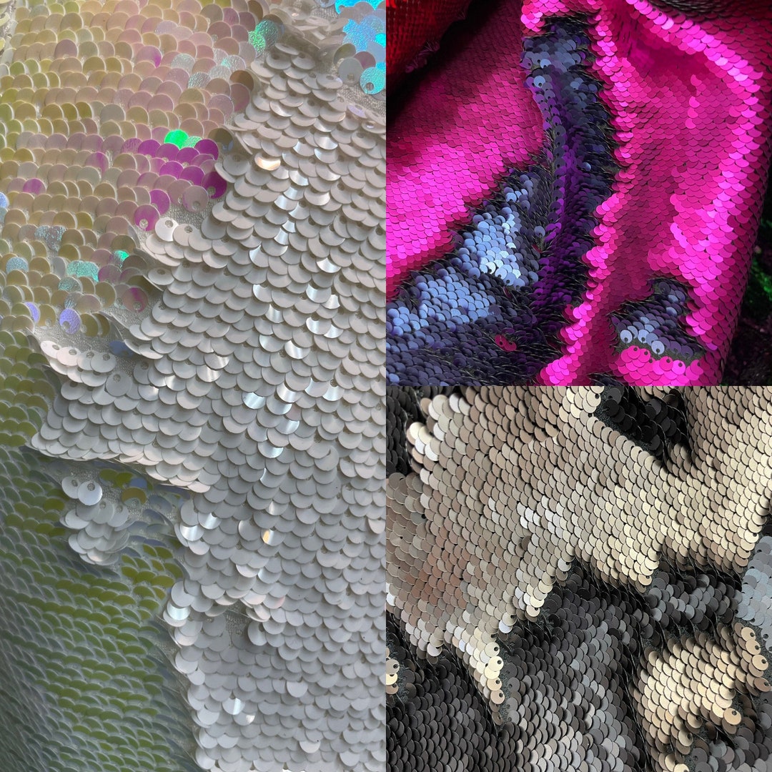 Reversible Flip up Sequins 2 Tone 5mm Sequins Fabric Sold by Yard 5 ...