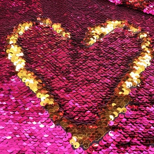 Pink/gold Flip up Shiny Sequins Fabric Reversible Two Tone Sold by the ...