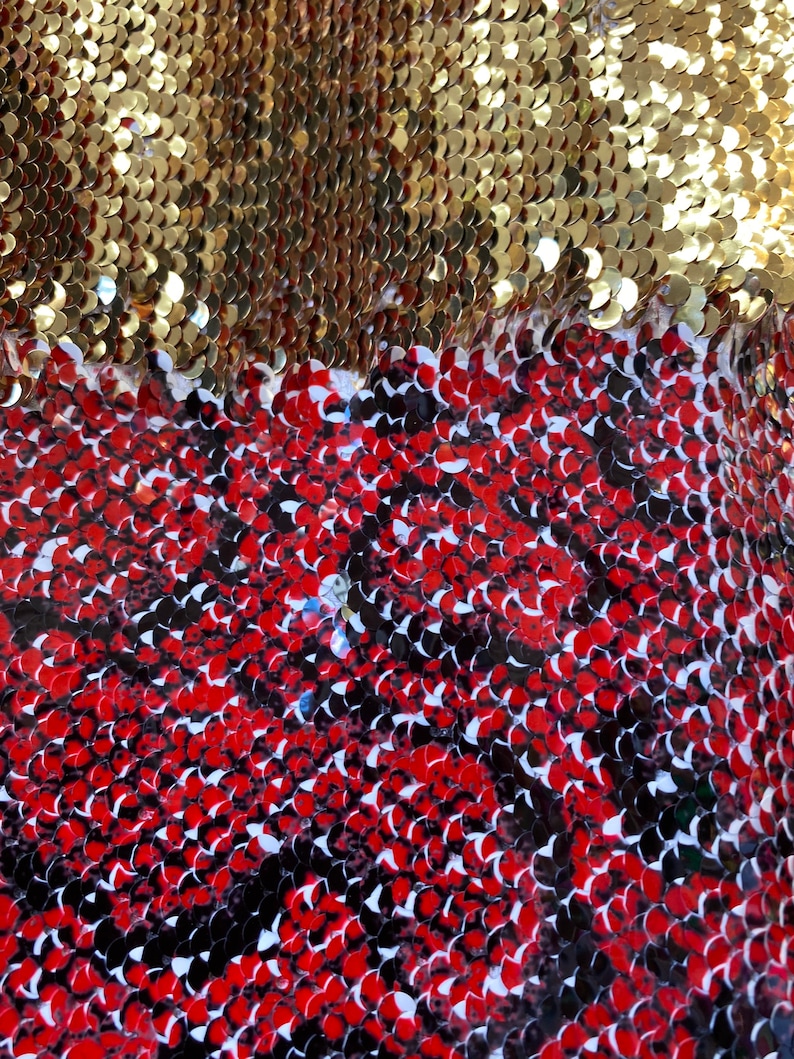 Sequins Snake Print/gold Reversible Flip up Sequins Fabric. - Etsy