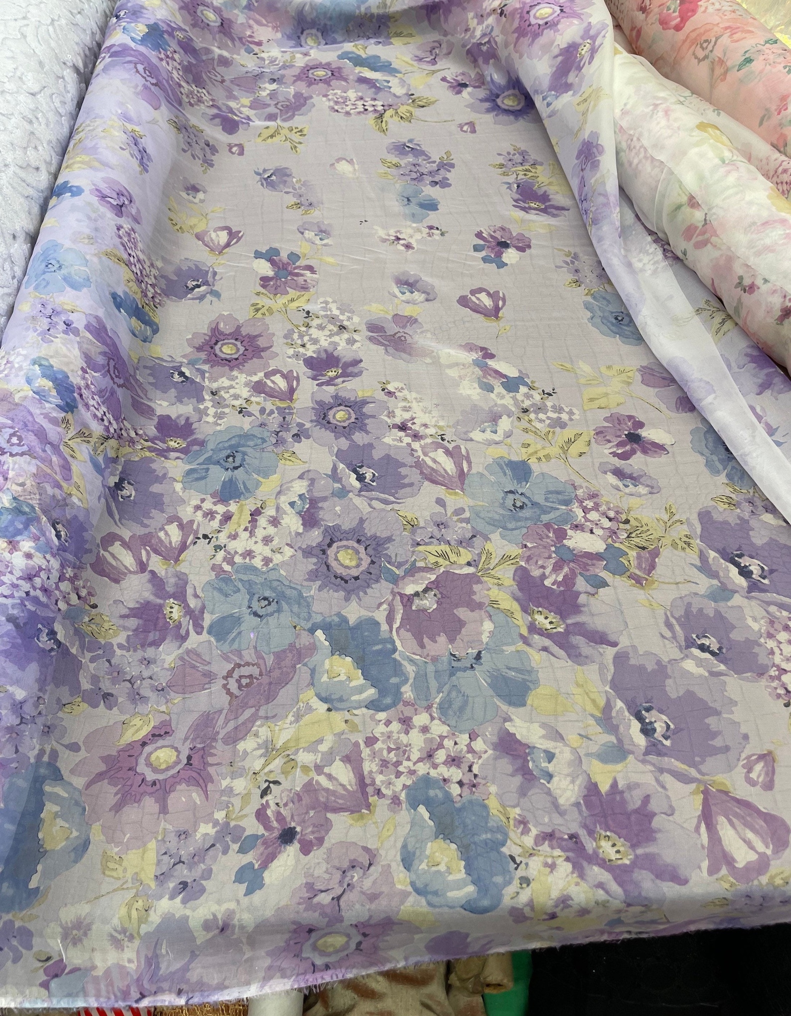 Chiffon Silk Fabric Floral Print 100% See Trough Chiffon Fabric Sold by ...