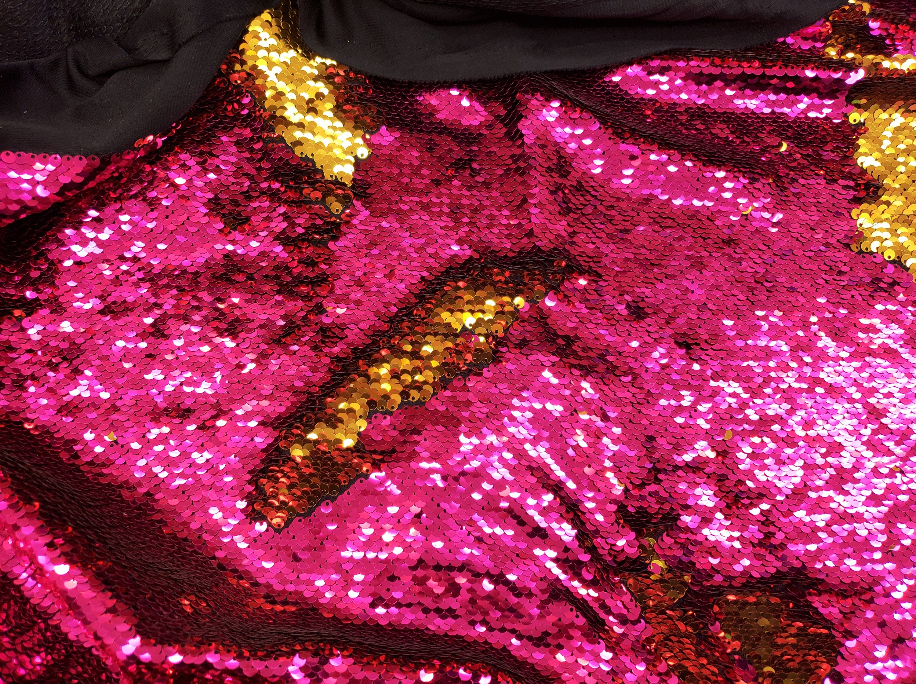 Pink/gold Flip up Shiny Sequins Fabric Reversible Two Tone - Etsy