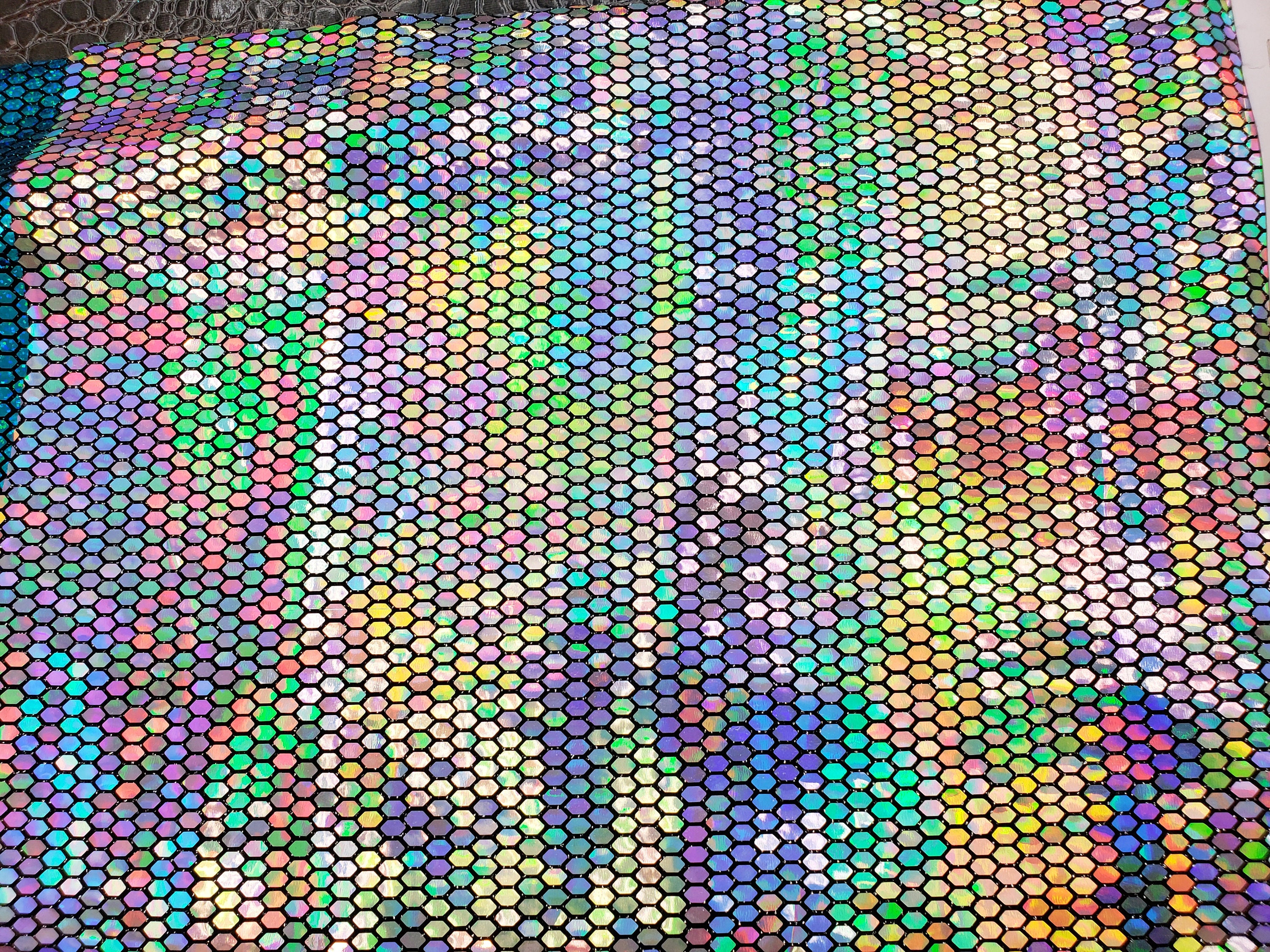 Honeycomb Iridescent Sequins on Spandex 58/60 Inch Wide Sold | Etsy