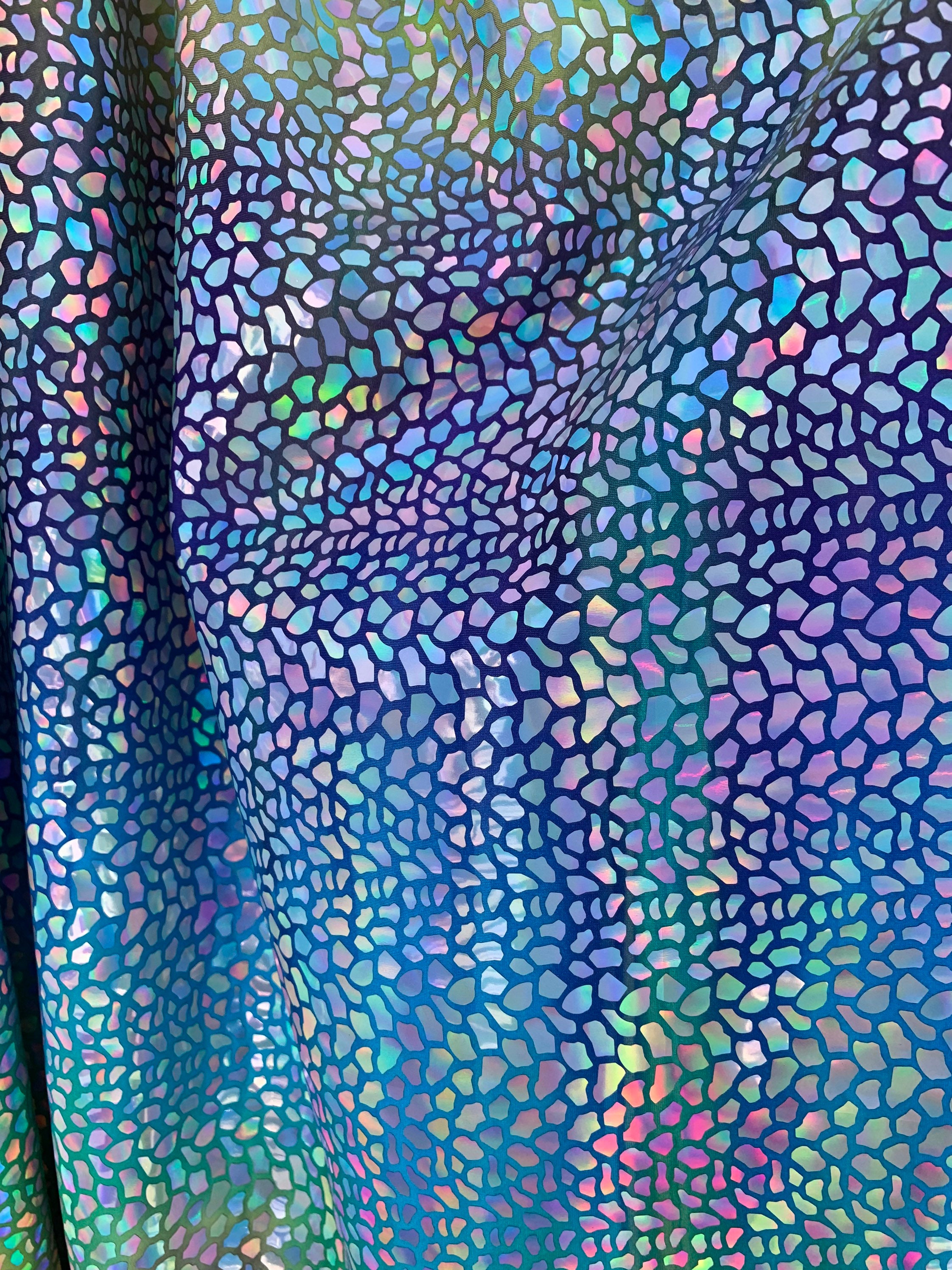 Iridescent Dragon Scales Foil on Tie Dye Fabric Sold by the - Etsy