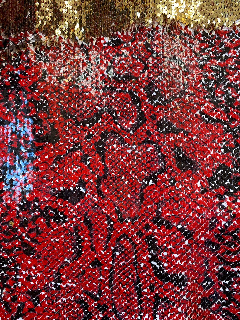 Sequins Snake Print/gold Reversible Flip up Sequins Fabric. - Etsy