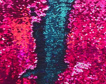 New Flip up Sequins Fabric Reversible Two Tone Sold by the | Etsy