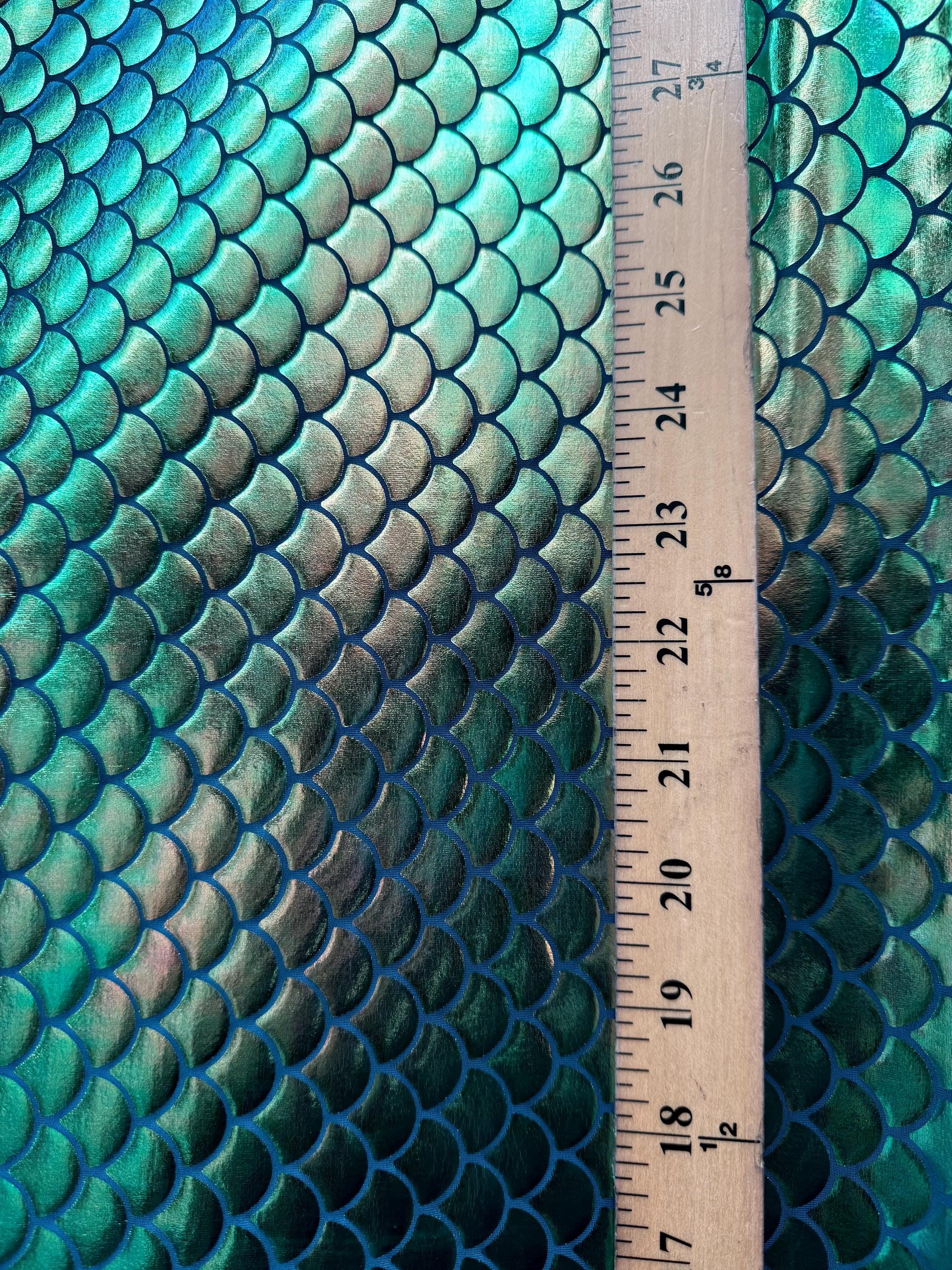 Iridescent Mermaid Fish Scales Metallic Foil Fabric 60” Wide, Sold by ...