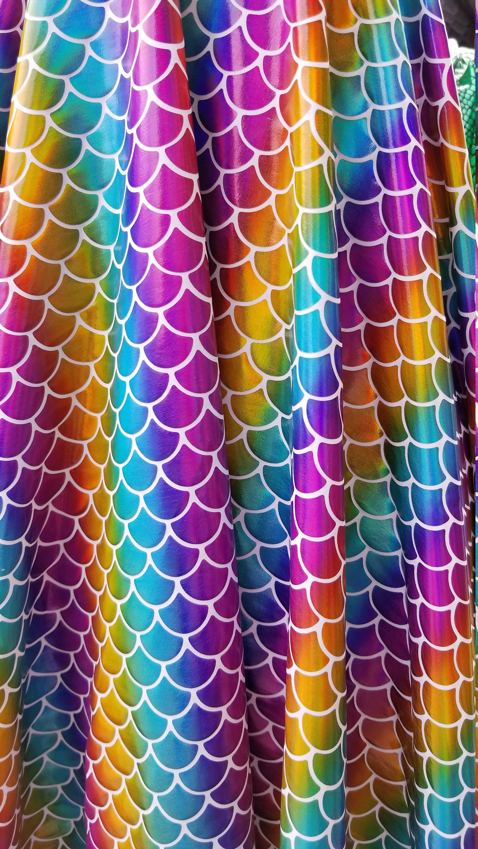 Rainbow Mermaid Fish Scales on 4 Way Stretch Foil Spandex | Etsy