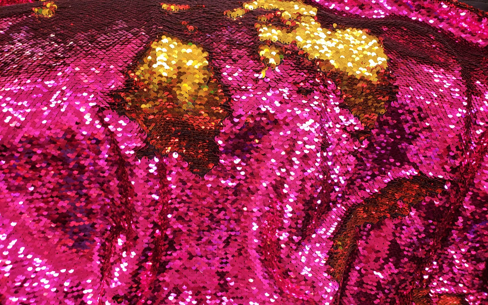 Pink/gold Flip up Shiny Sequins Fabric Reversible Two Tone - Etsy