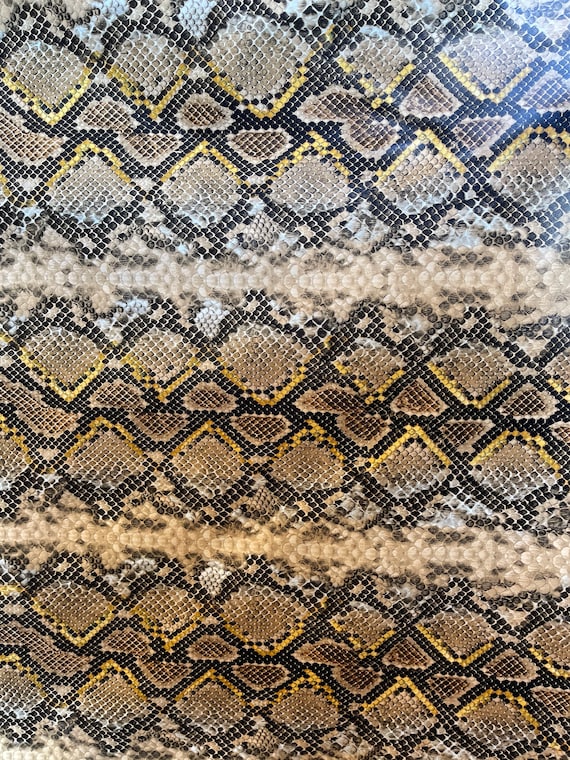 Natural Snake Print Vinyl Fabric Gold/black Faux Viper Snake | Etsy