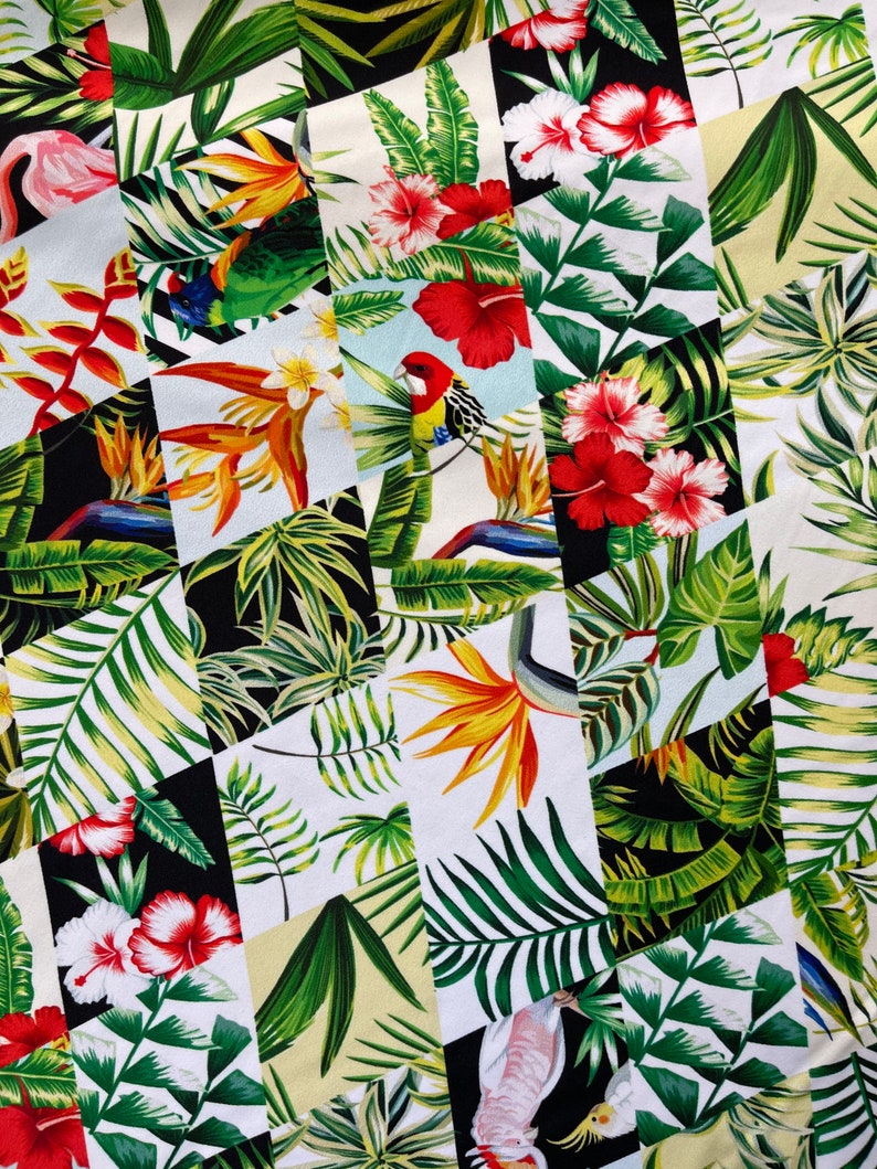 Diamond Jungle Palm Leaf Print Fabric 4 Way Stretch Nylon - Etsy