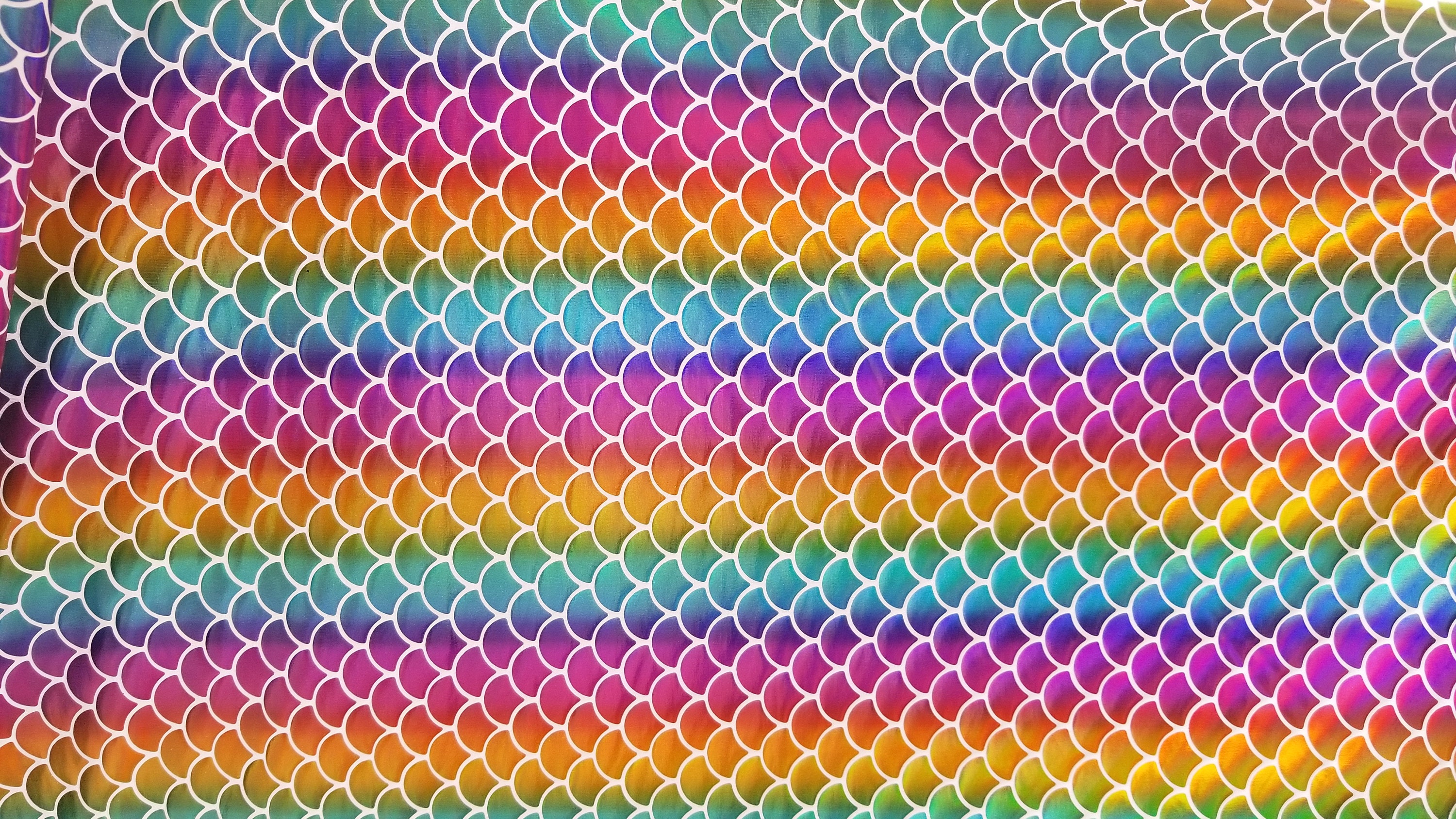 Rainbow Mermaid Fish Scales on 4 Way Stretch Foil Spandex | Etsy