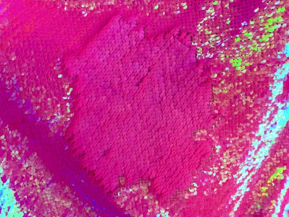 Neon Pink Shiny/matte 5mm Flip up Sequin on Mesh 54 | Etsy