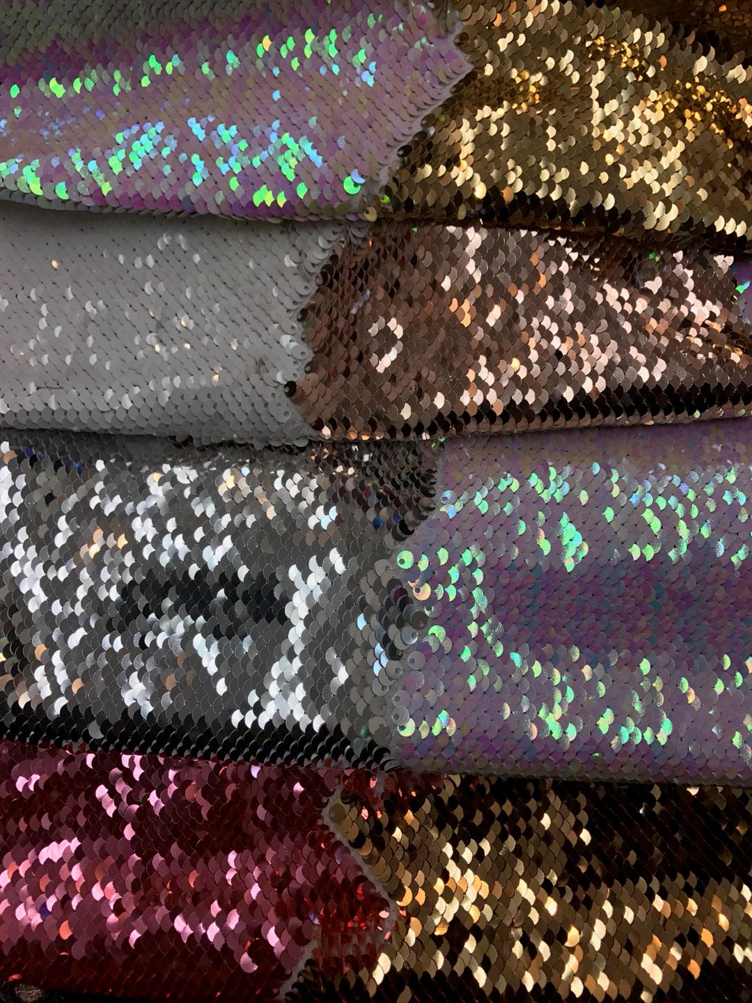 New Flip up Sequins Fabric Reversible Two Tone Sold by the Yard- Colors ...