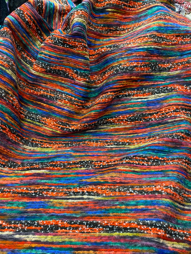 MULTICOLOR Heavy Sweater Knit PONCHO FABRIC / sold by yard | Etsy