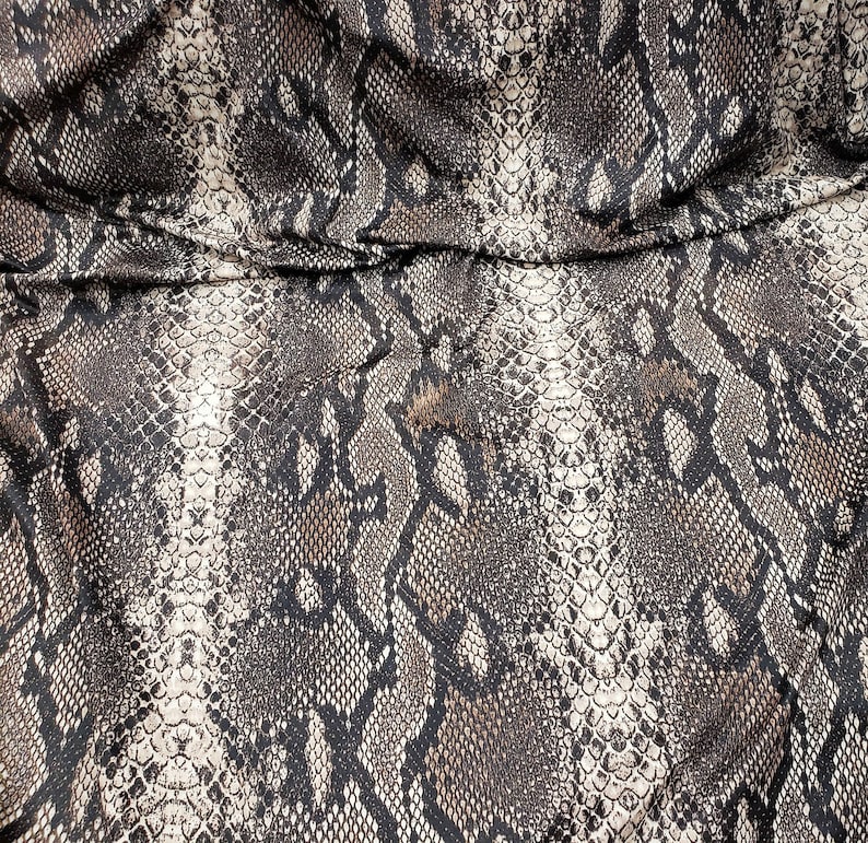 Brown Snake Skin Print 4 Way Stretch Nylon Spandex Fabric - Etsy