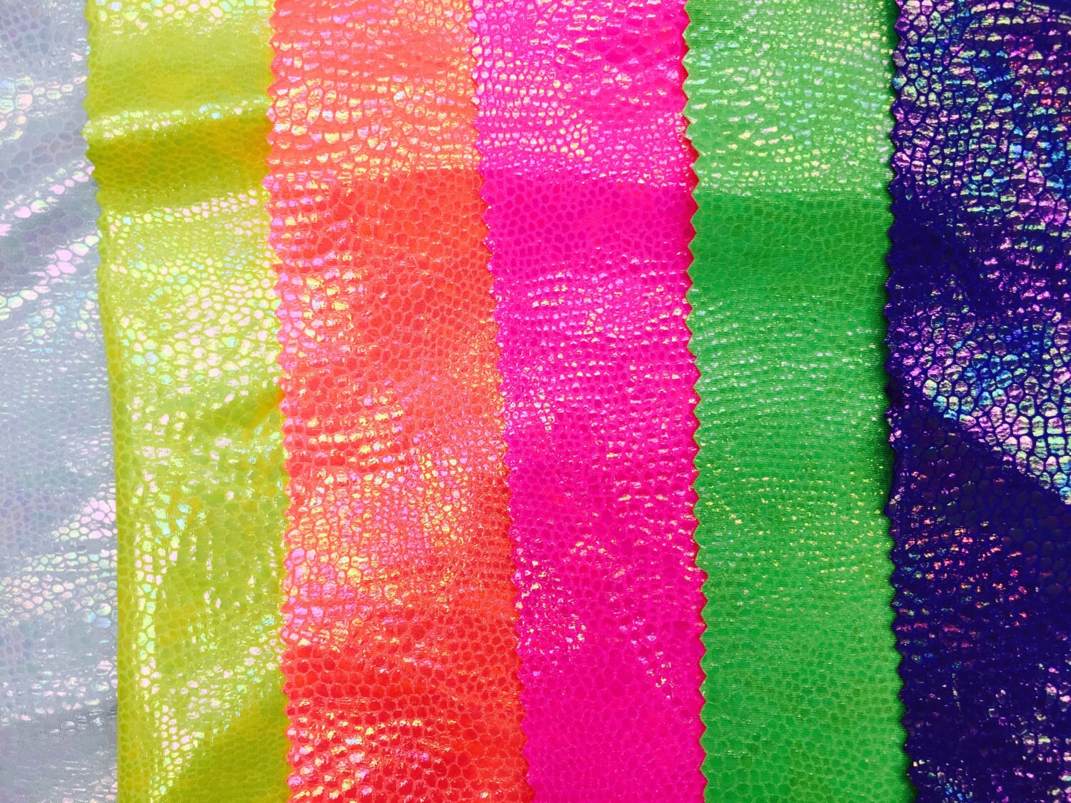 NEW MULTICOLOR Neon Scales on Spandex, 60" Inch, Sold by the Yard - Etsy