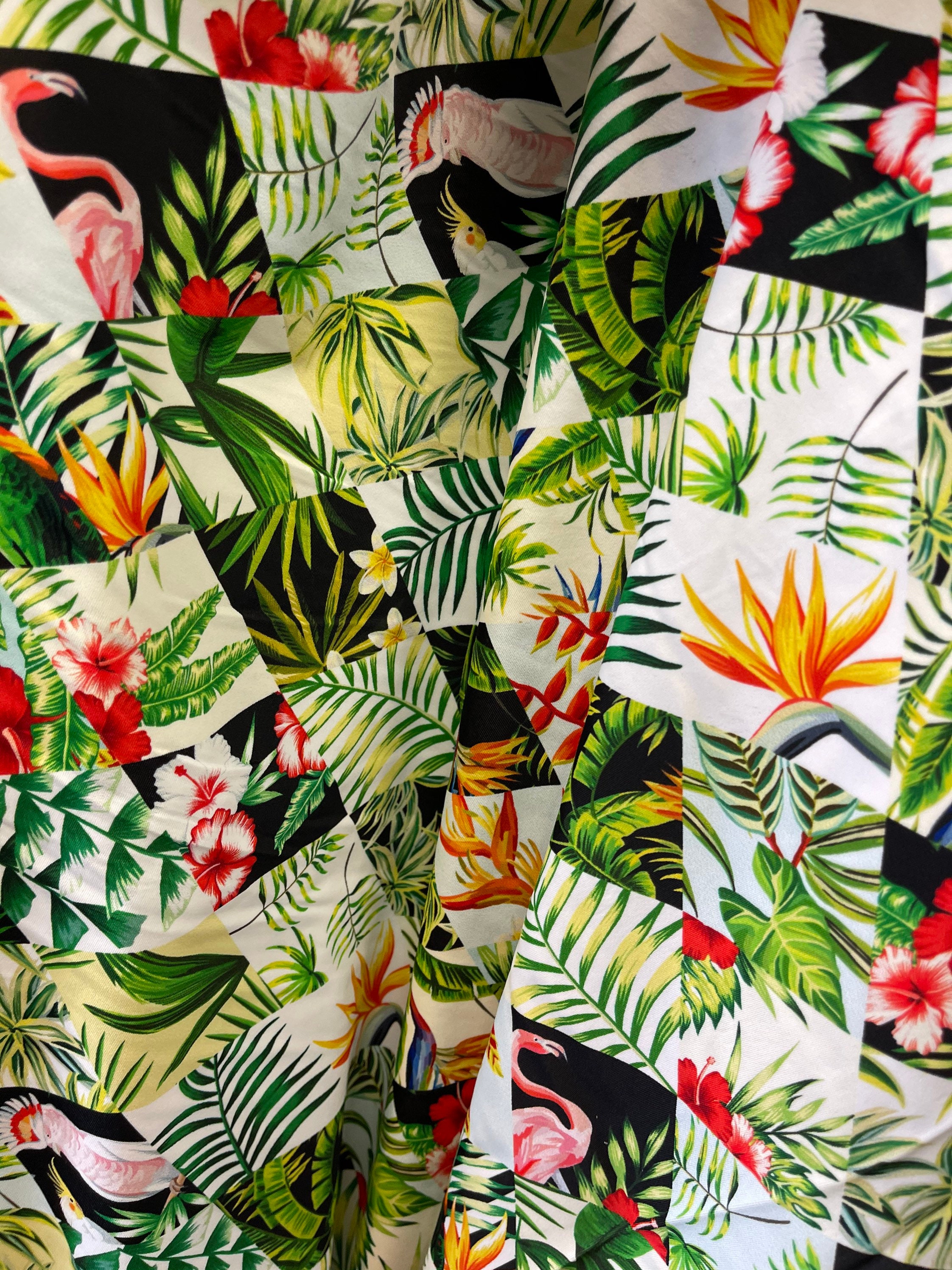 Diamond Jungle Palm Leaf Print Fabric 4 Way Stretch Nylon - Etsy