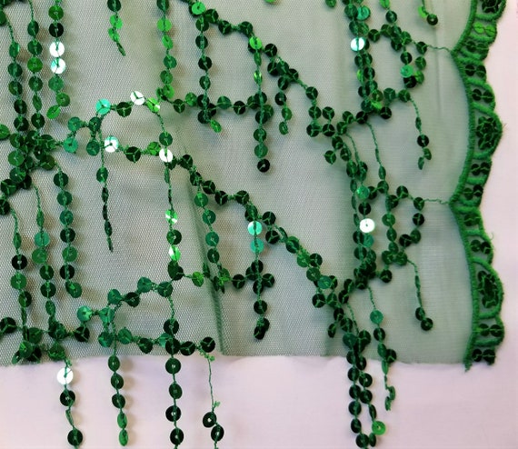 Hanging sequin 8mm on mesh with scalloped end fabric sold by | Etsy