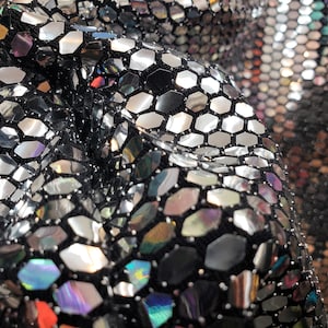 Honeycomb Mirror Sequins on Spandex, 58/60 Inch Wide, Sold by the Yard ...