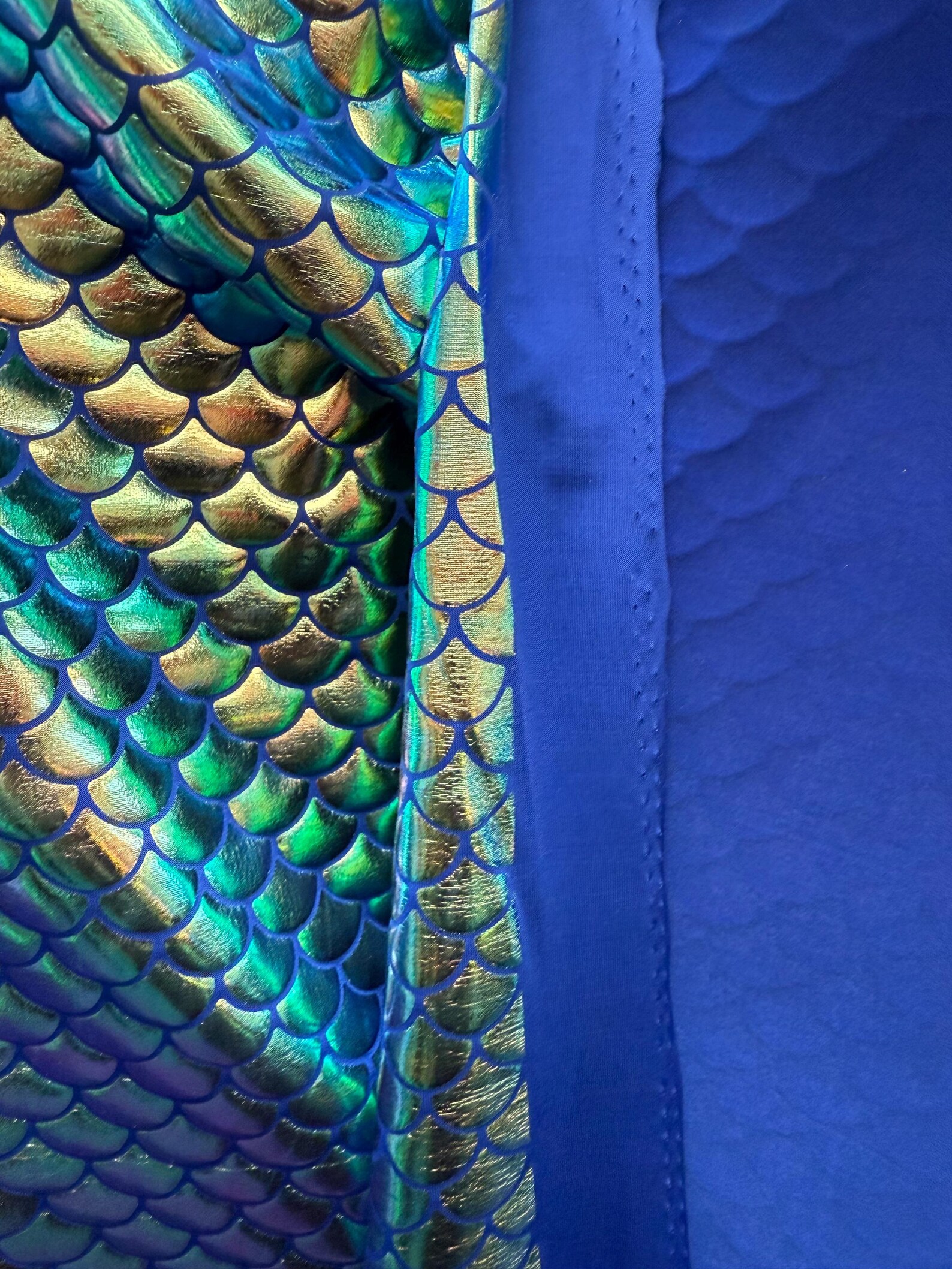 Iridescent Mermaid Fish Scales Metallic Foil Fabric 60” Wide, Sold by ...
