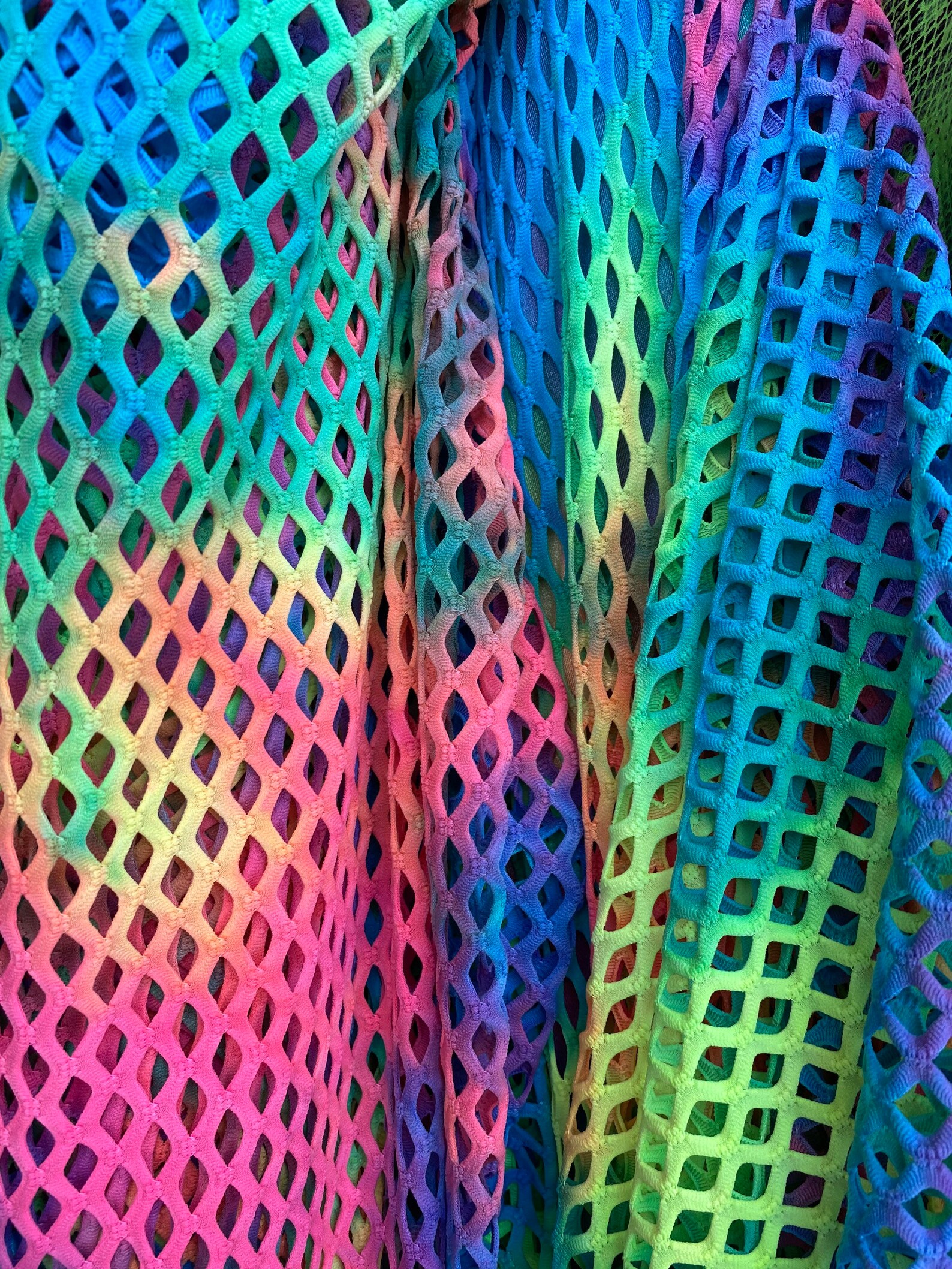 Rainbow Fishnet Fabric 4 way Stretch Fishnet fabric sold by | Etsy