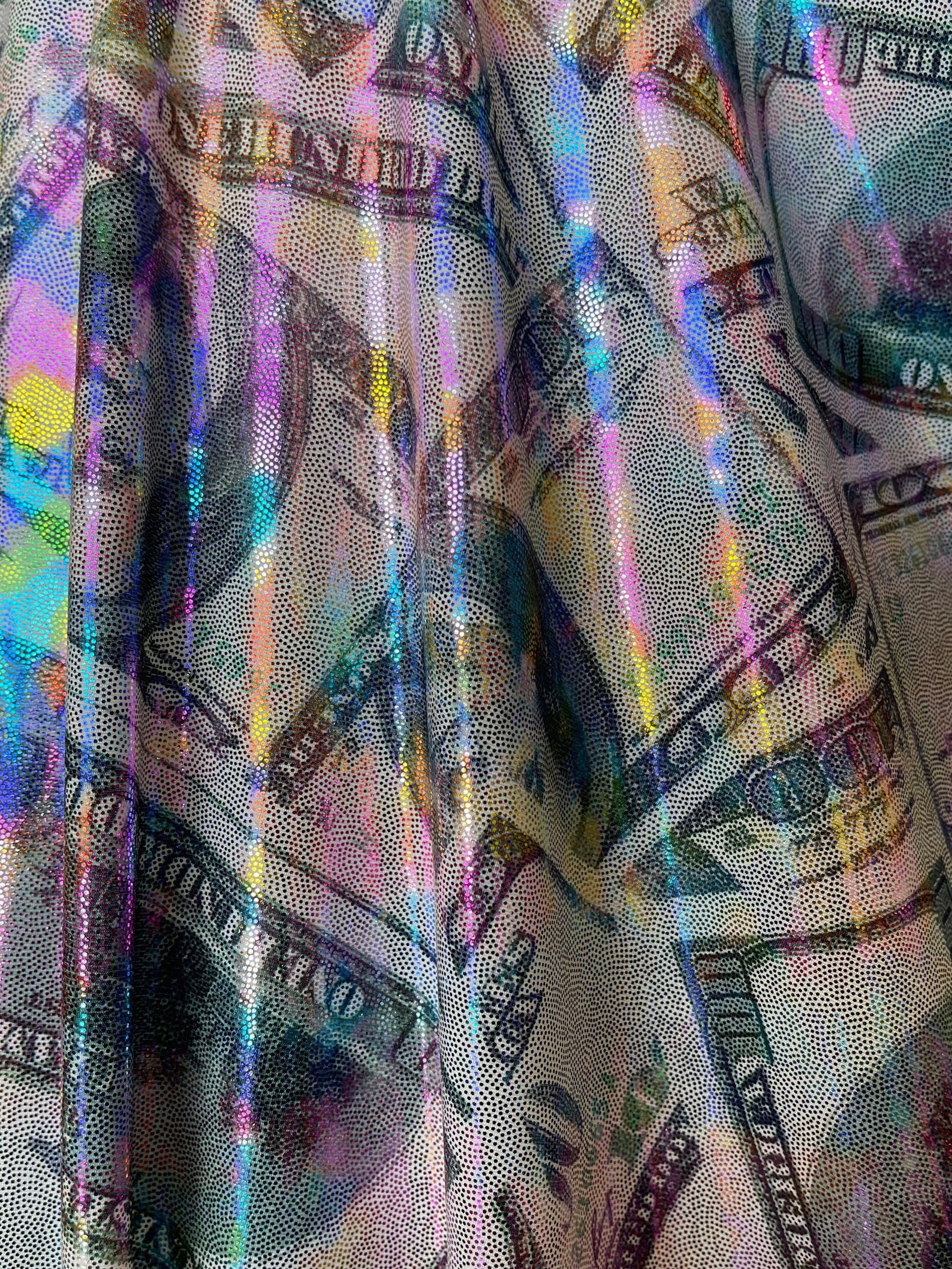Metallic money print. Benjamin 100 USD print on spandex fabric | Etsy