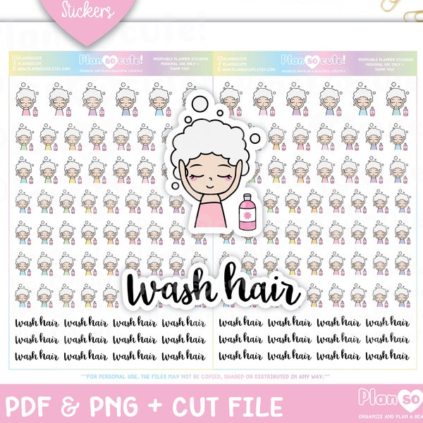 Wash Hair Stickers - Etsy