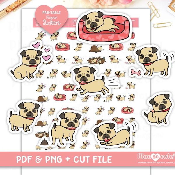 Pug Sticker Pack - Etsy