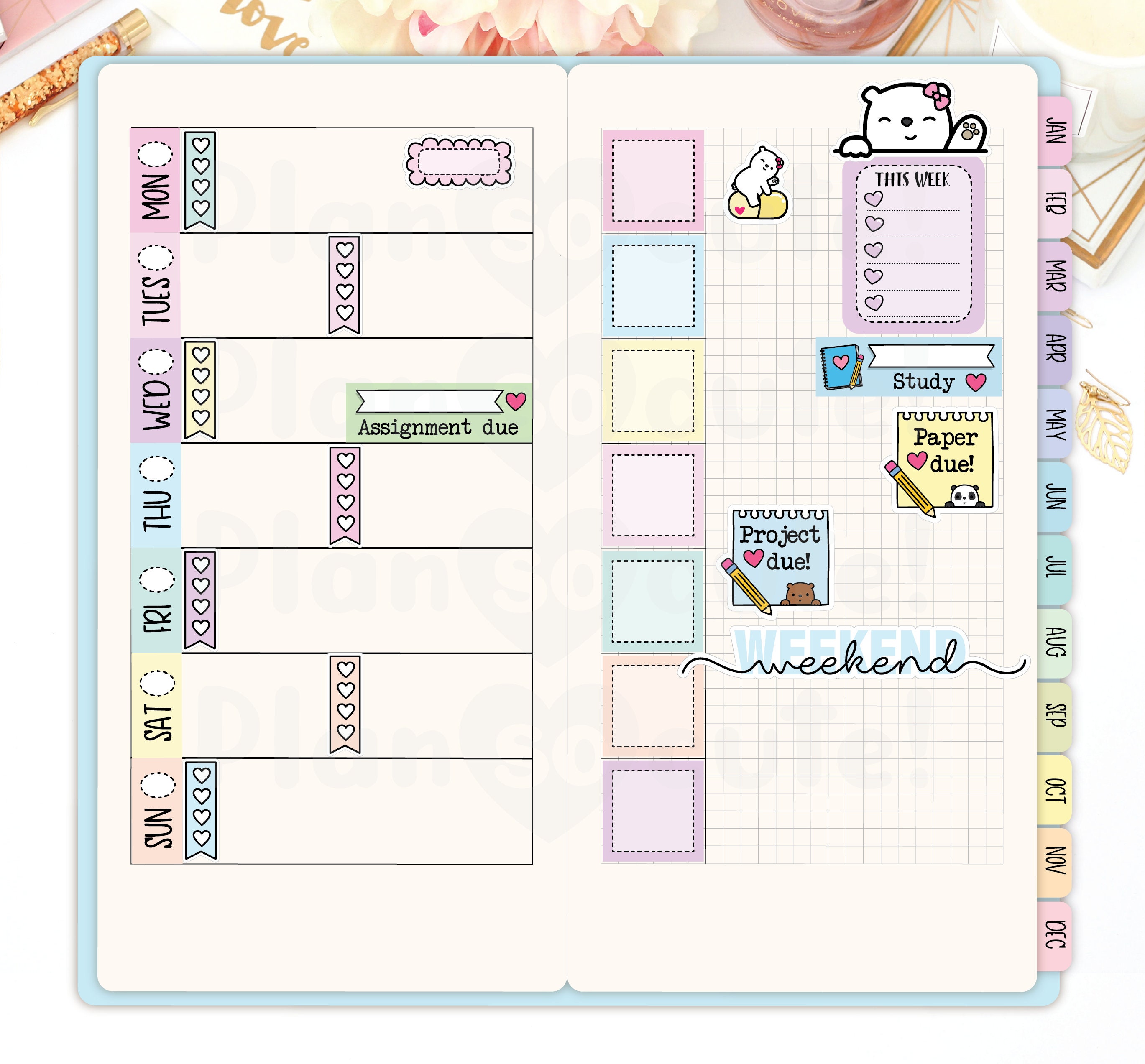 School Reminder Printable Planner Stickers Cricut and - Etsy