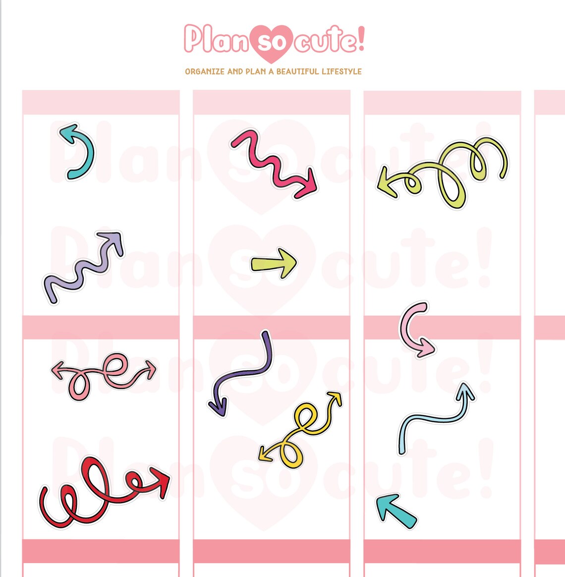 Doodle Arrows, Printable Planner Stickers - Etsy